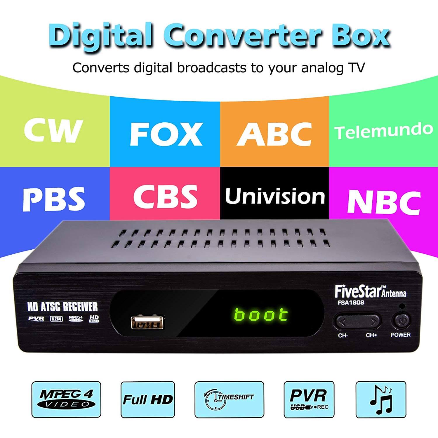 Five Star FSA-1808 Video Recorder and Converter Box by Home Antenna