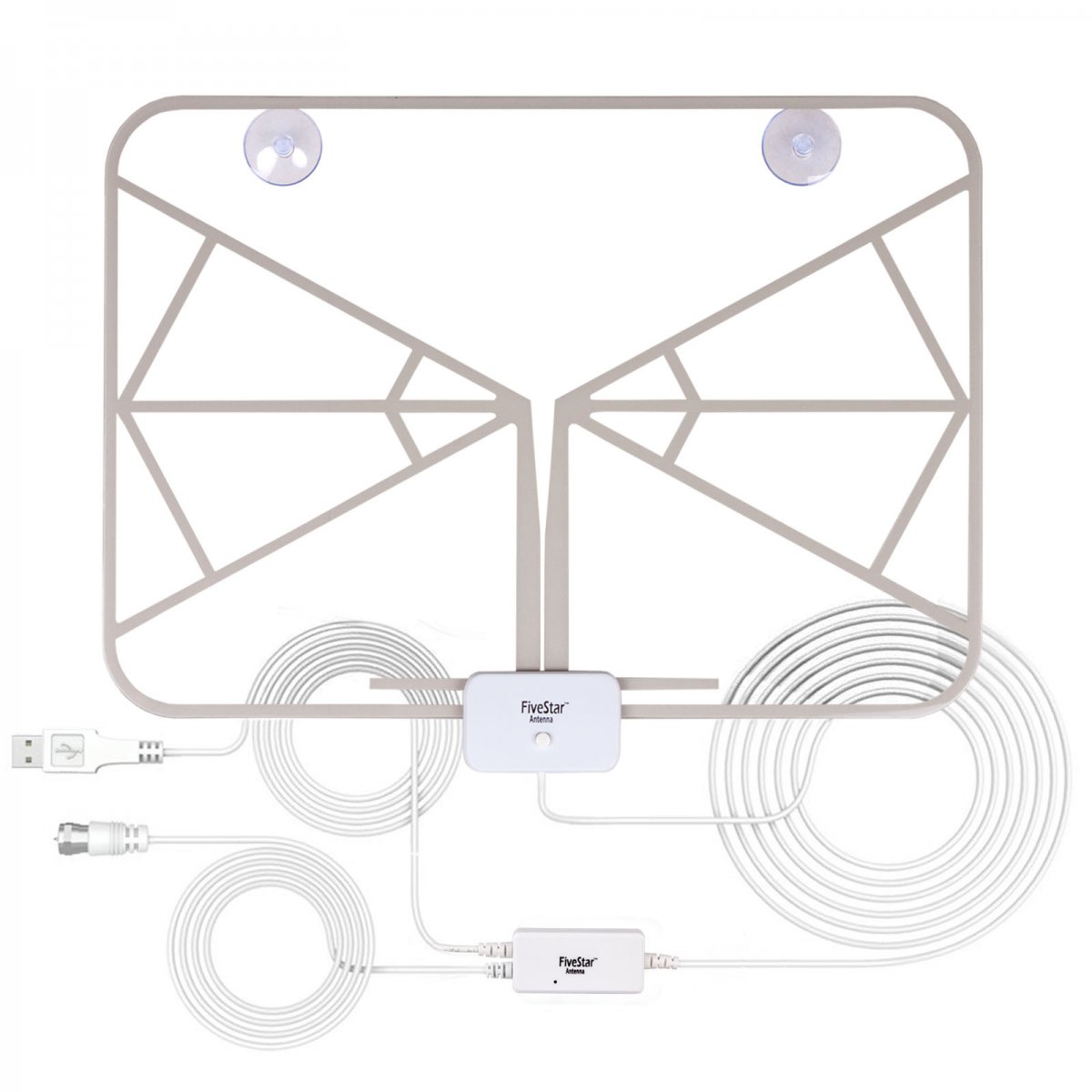 Five Star FSA-5810 Indoor 100 Mile Amplified HD Digital TV Antenna ...